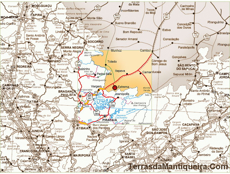 Mapa Extrema - MG - TerrasdaMantiqueira.Com, Aqui tem Qualidade de Vida!